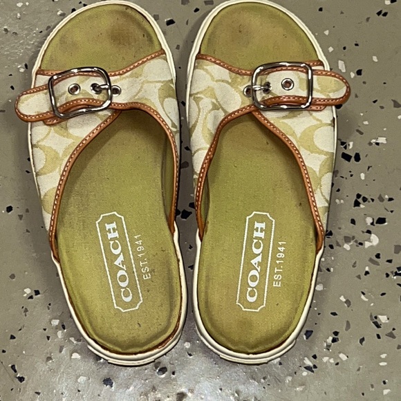 Coach | Shoes | Vintage Coach Slides Signature Logo Size 6 | Poshmark